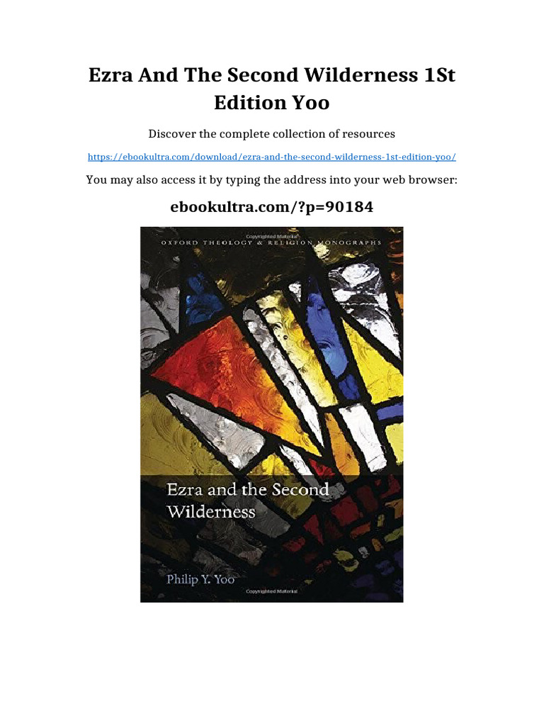 Ezra and the second wilderness 1st Edition Yoo Kindle & PDF Formats ...
