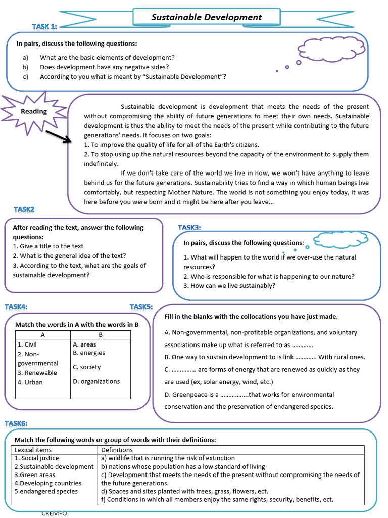 Sustianble Development Worksheet | PDF | Sustainability | Sustainable ...