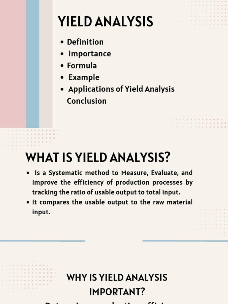 Yield Analysis | PDF