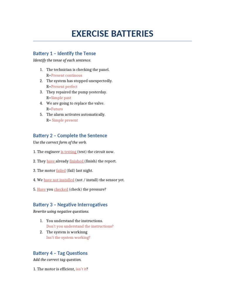 First Unit Exercises | PDF