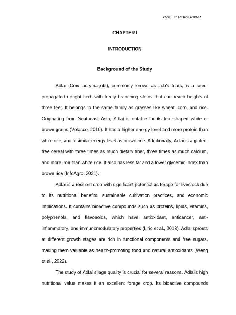 Adlai | PDF | Agriculture | Odor