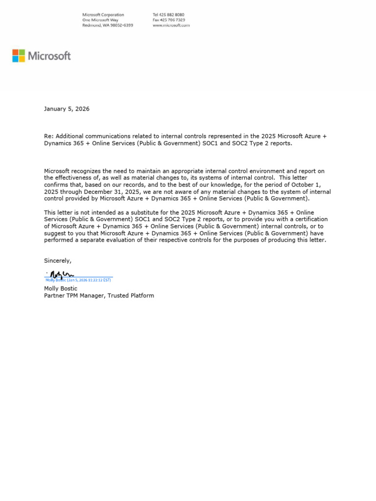 Azure SOC Bridge Letter 2026 | PDF