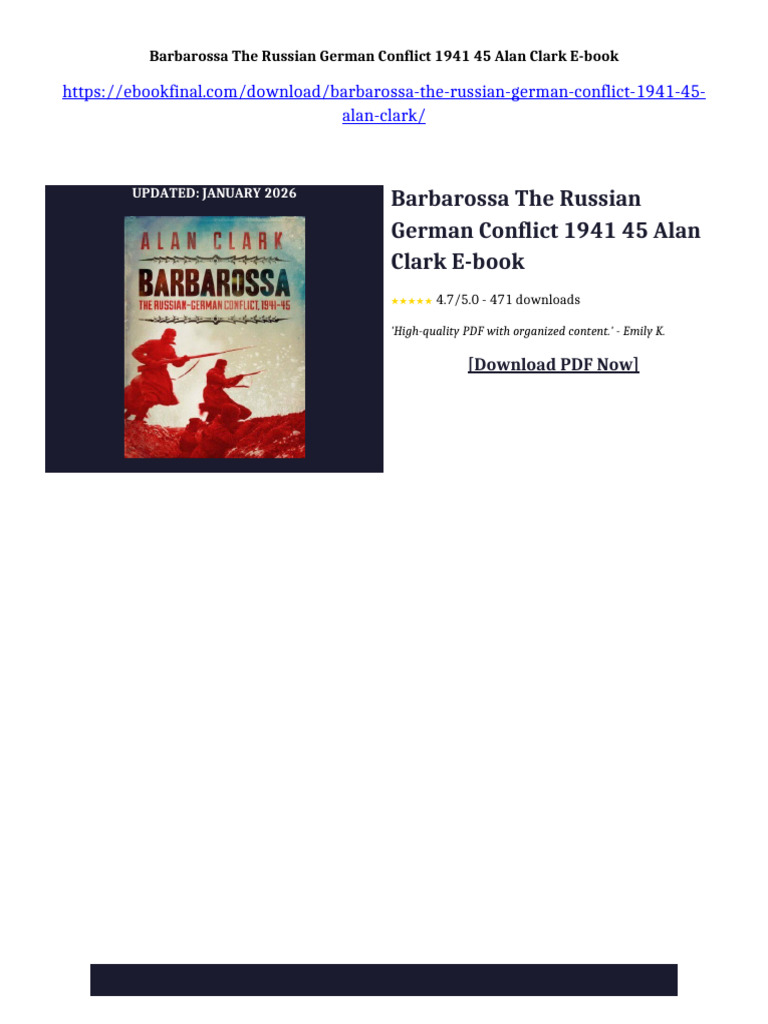 Barbarossa The Russian German Conflict 1941 45 Alan Clark 2026 full ...