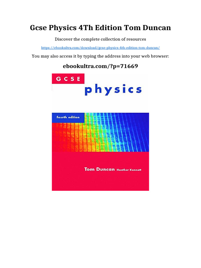 GCSE Physics 4th Edition Tom Duncan Full Chapters Included | PDF ...