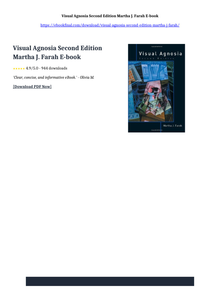 Visual Agnosia Second Edition Martha J. Farah ebook optimized page ...