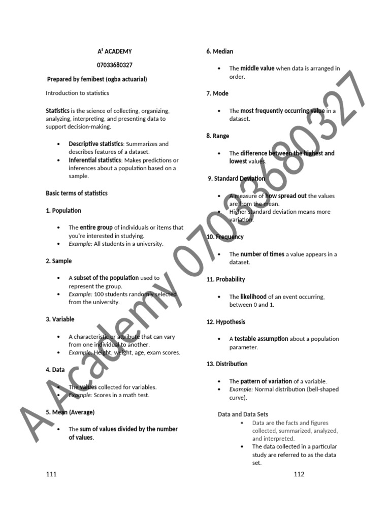 Introduction To Statistics | PDF | Statistics | Level Of Measurement