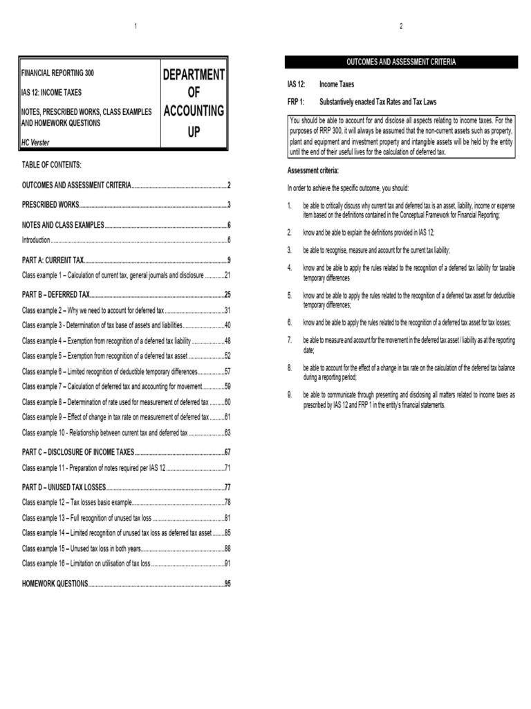 IAS 12 Complete Handout 2026 | PDF | Expense | Tax Deduction