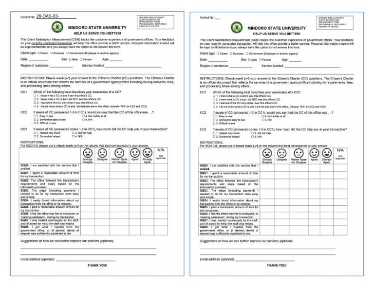 Osse Arta Csm Feedback-Form 2023 | PDF