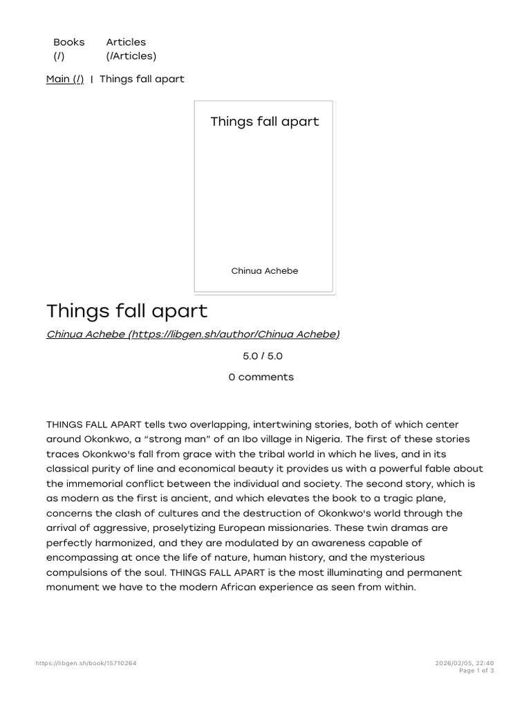 Things Fall Apart - Libgen - Libgen | PDF