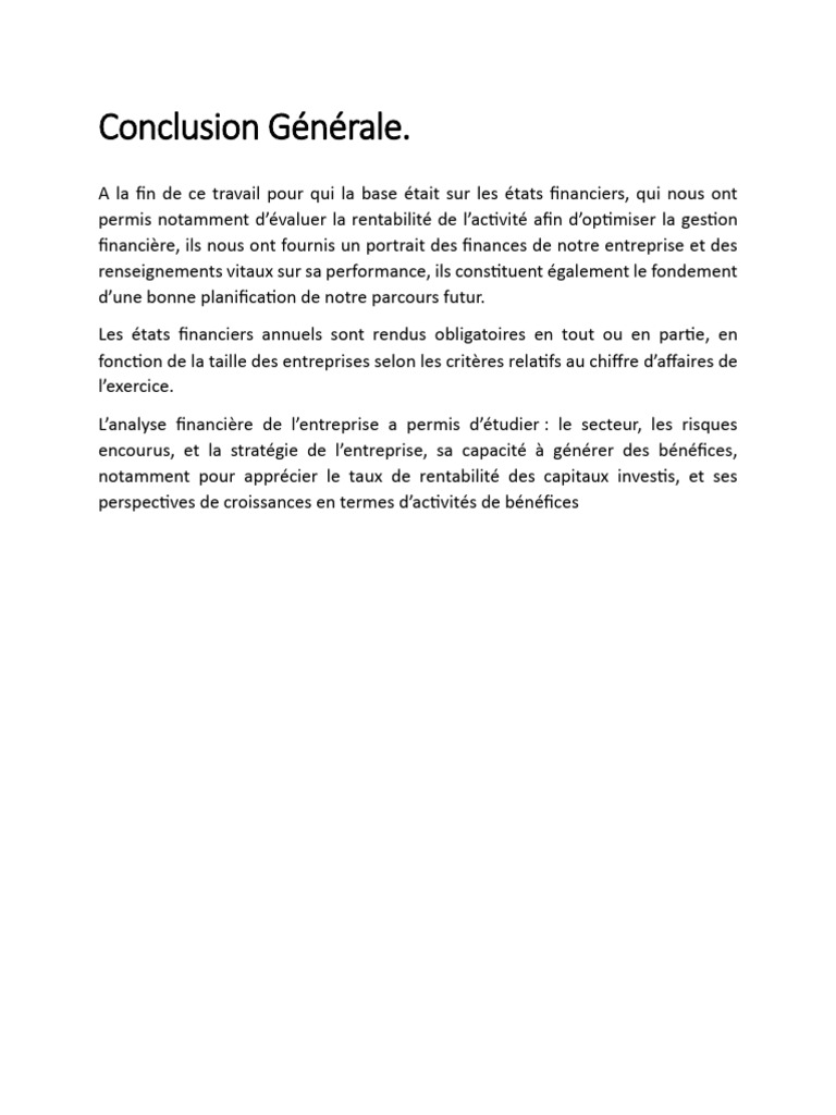 Conclusion Générale | PDF