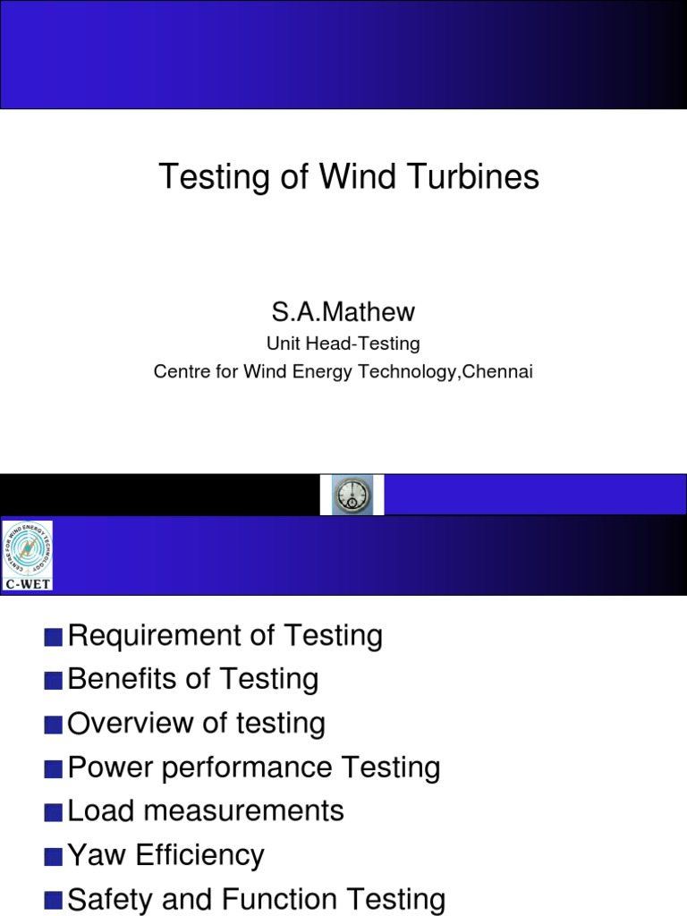 Wind Turbine Testing Procedures Overview | PDF | Wind Power | Wind Turbine