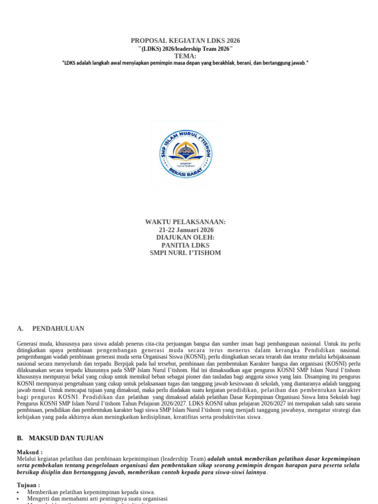 Proposal LDKS 2025-2026 Presentasi | PDF