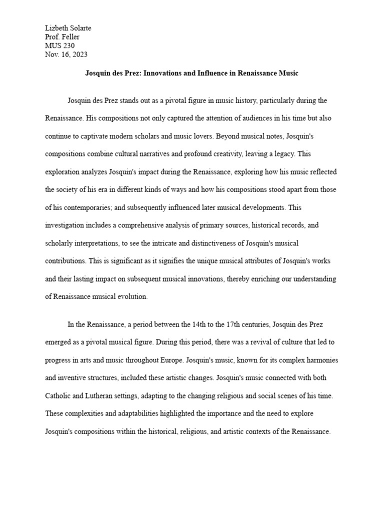 Josquin des Prez_ Innovations and Influence in Renaissance Music-2 ...