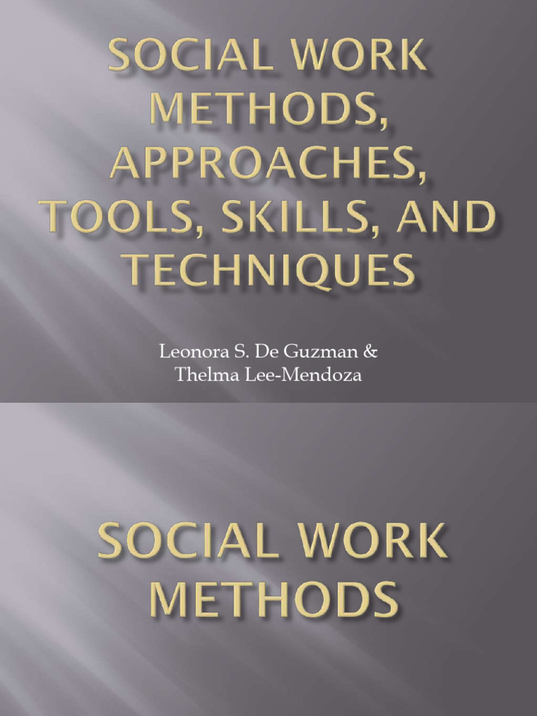 Social Work Tools, Skills, and Techniques | PDF | Social Work | Learning