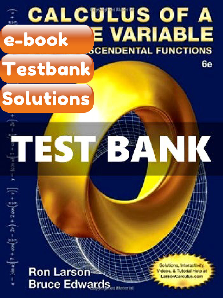 Testbank Calculus of a Single Variable Early Transcendental Functions 6 ...
