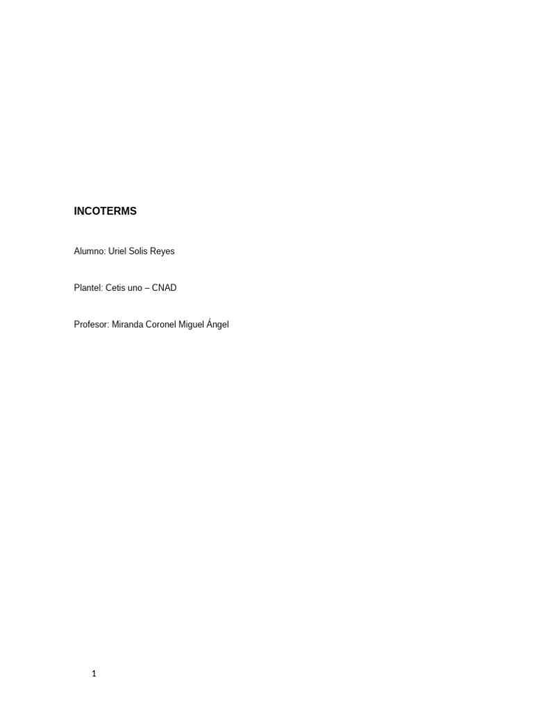 Incoterms Solis Reyes Uriel | PDF | Logística | Negocios Internacionales