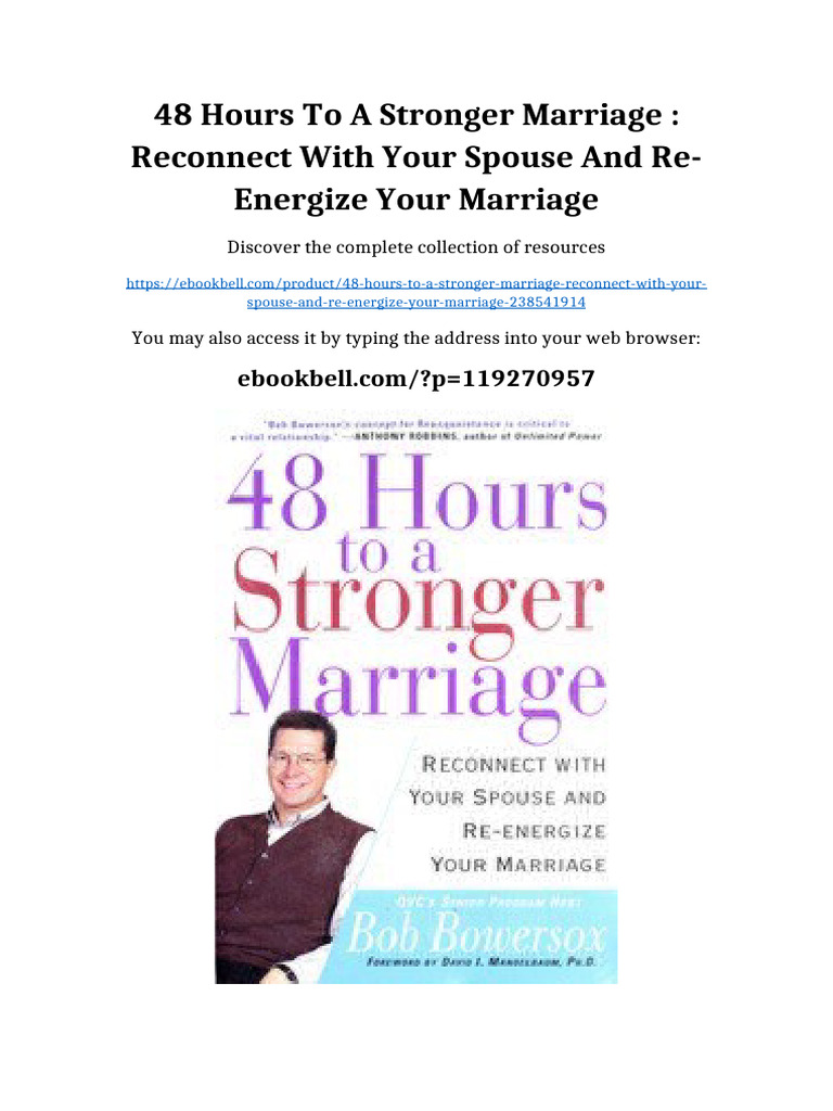 48 hours to a stronger marriage : reconnect with your spouse and re ...