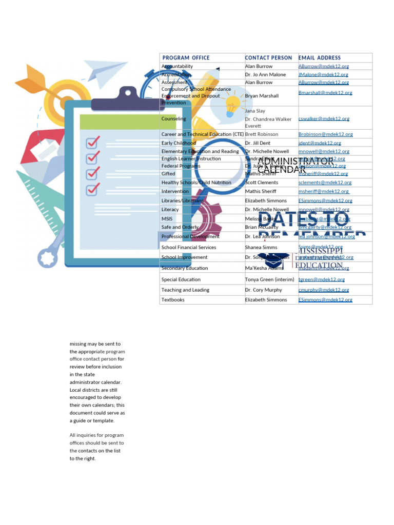 2025 26 Administrator Calendar Dates To Remember | PDF | School ...