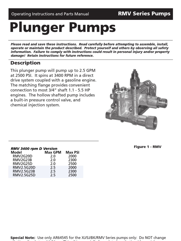 RMV Manual | PDF | Pump | Valve