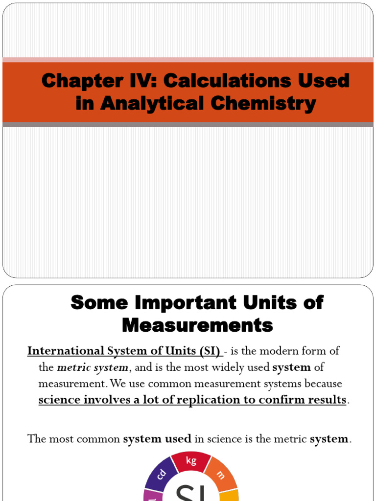Calculations Used in Analytical Chemistry - Compress | PDF | Mole (Unit ...