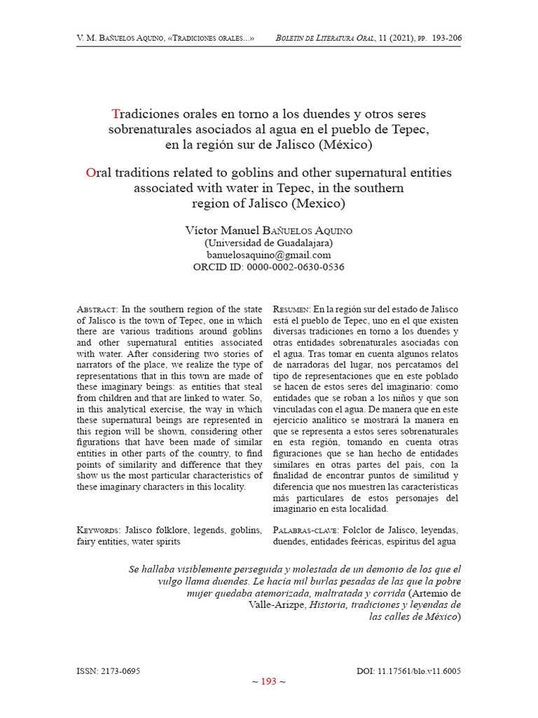 Tradiciones Orales en Torno A Los Duendes | PDF | Folklore | Tradiciones