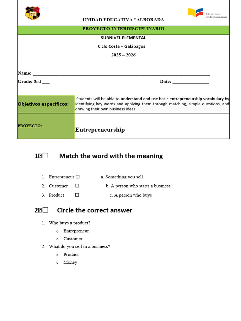 Project of 3rd Graders 2026 | PDF