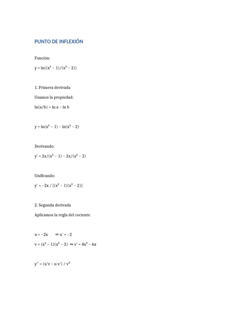 Punto de Inflexion Funcion Logaritmica | PDF