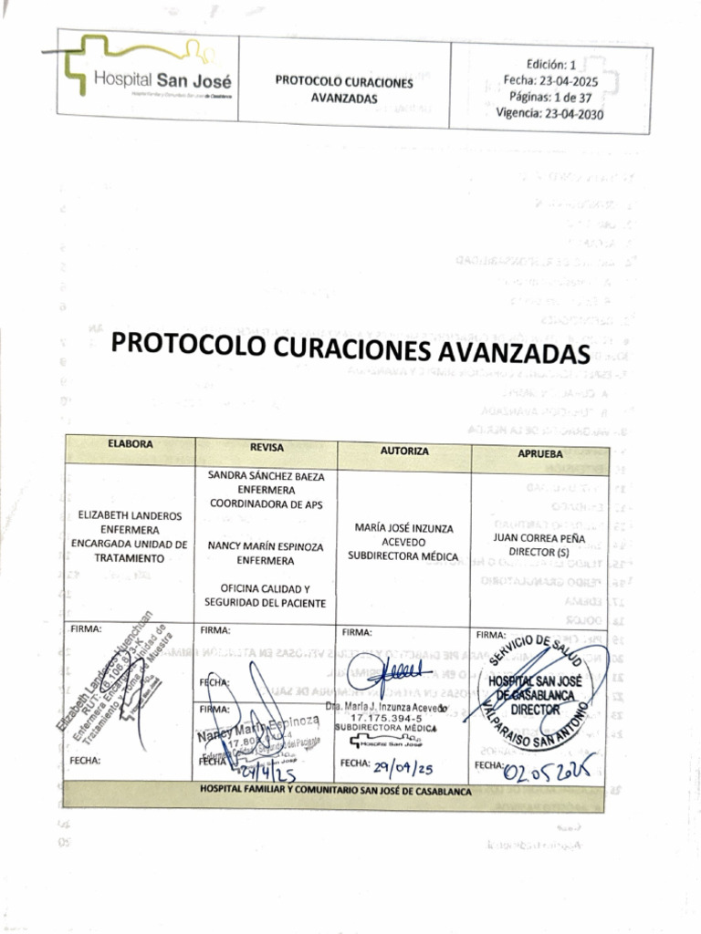 Protocolo Curaciones Avanzadas | PDF | Herida | Quemar