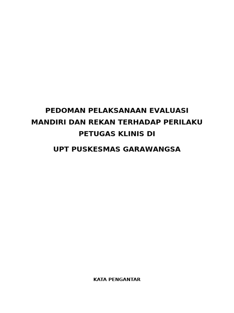 9.1.2.1 Pedoman Pelaksanaan Evaluasi Mandiri Dan Rekan | PDF