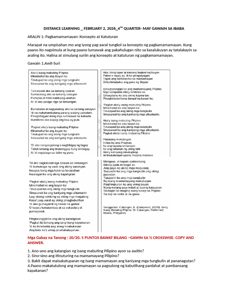 AP Distance Learning February 2-5-2026 Good For 4 Meetings | PDF