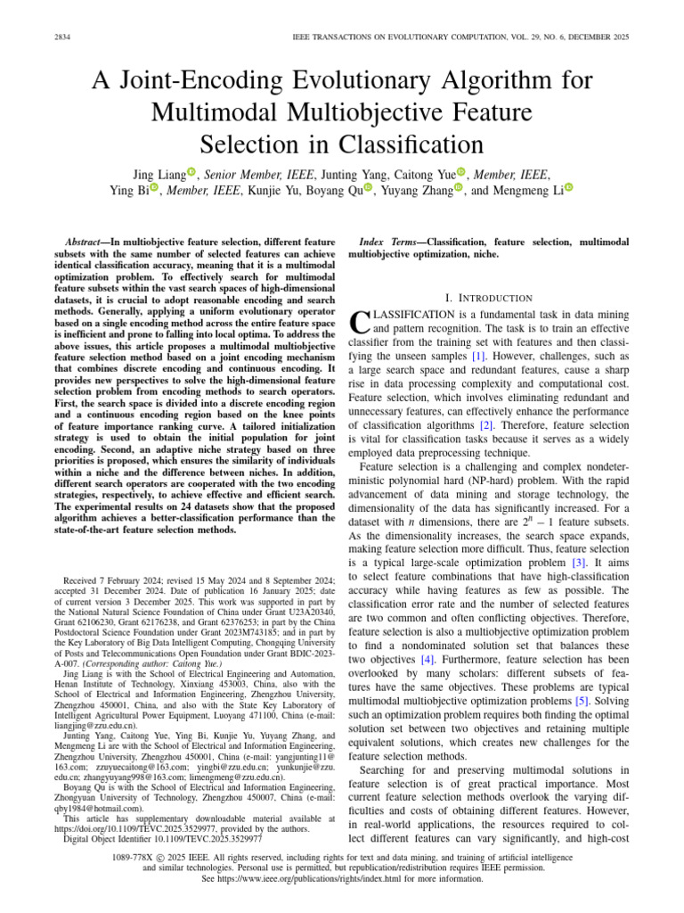 A Joint-Encoding Evolutionary Algorithm For Multimodal Multiobjective ...