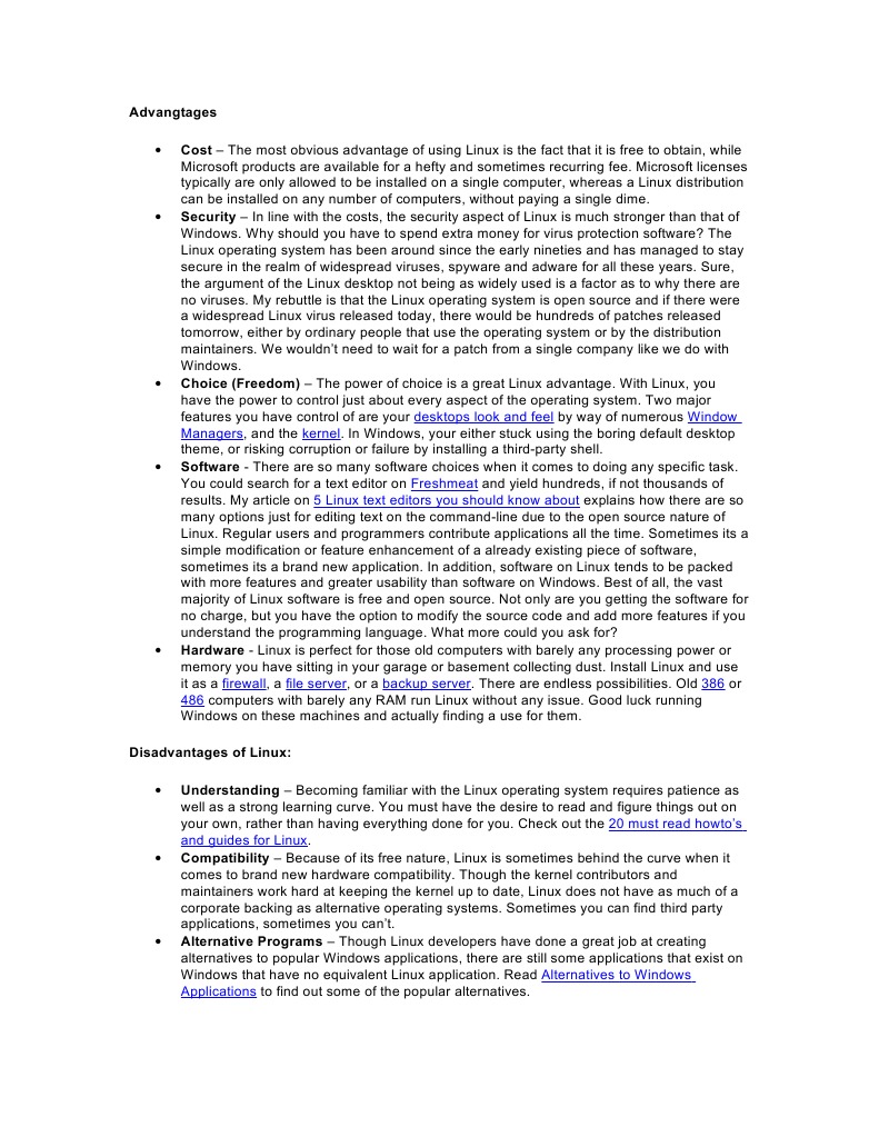 Advangtages & Disadvantages of Linux Mint 9 Over Windows | PDF | Linux ...