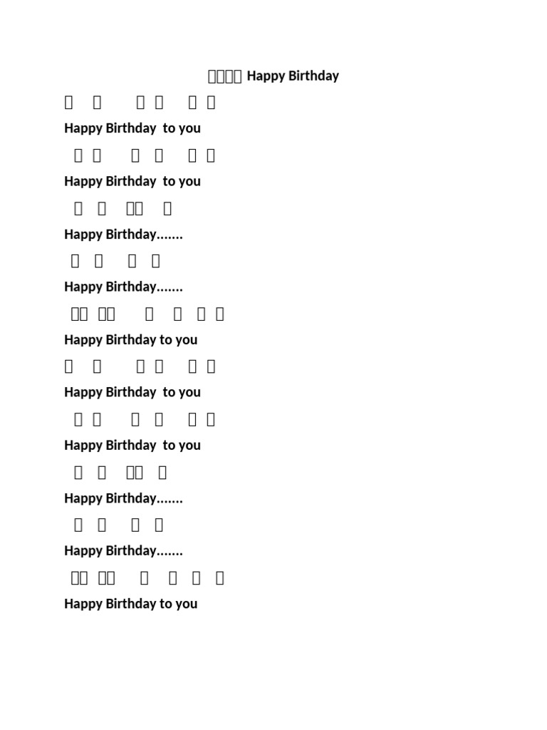 เพลง Happy Birthday | PDF