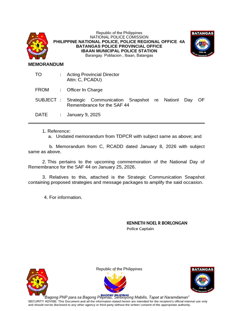 Strategic Communication Snapshot re Nationl Day OF Remembrance for the ...