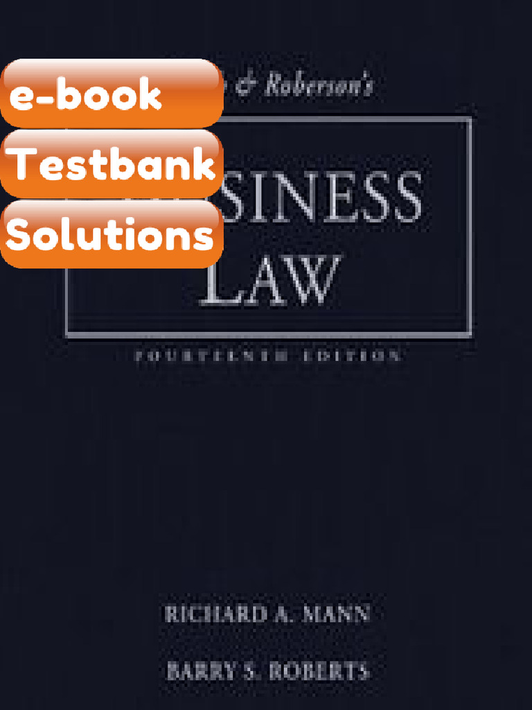 Testbank Smith and Robersons Business Law Mann 14th Edition Download ...
