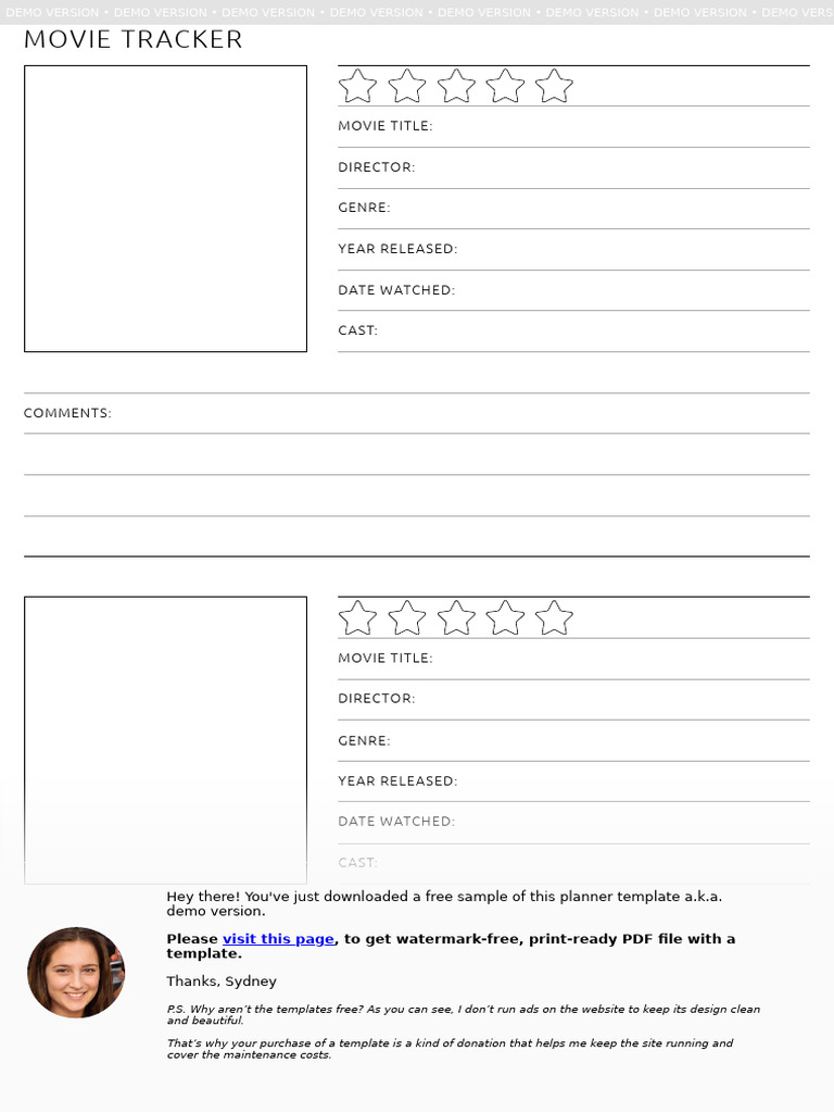 Classic Movie Tracker A4 | PDF