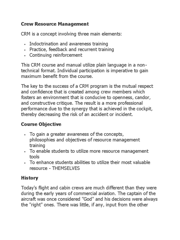 Crew Resource Management | PDF | Situation Awareness | Air Traffic Control