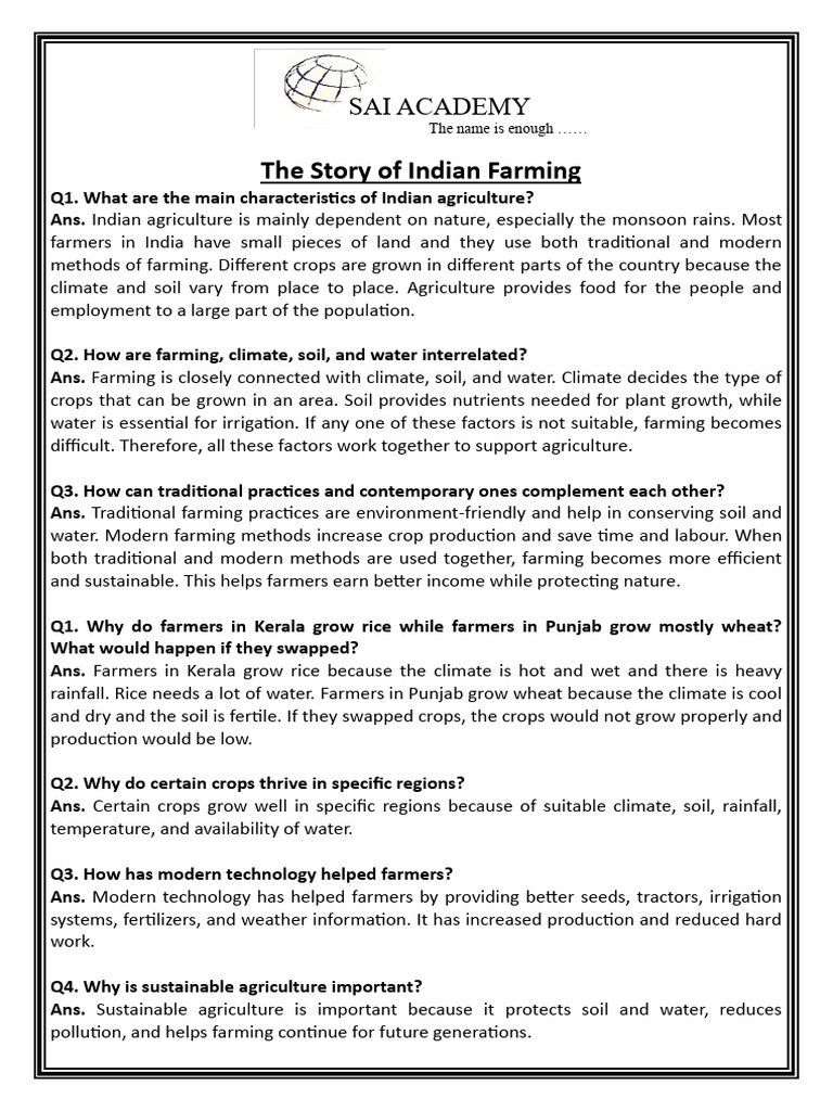 The Story of Indian Farming | PDF | Agriculture | Crops