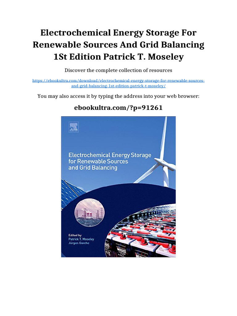 Electrochemical Energy Storage for Renewable Sources and Grid Balancing ...