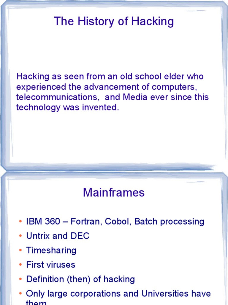 John "Captain Crunch" Draper. History of Hacking | PDF | Telephony ...