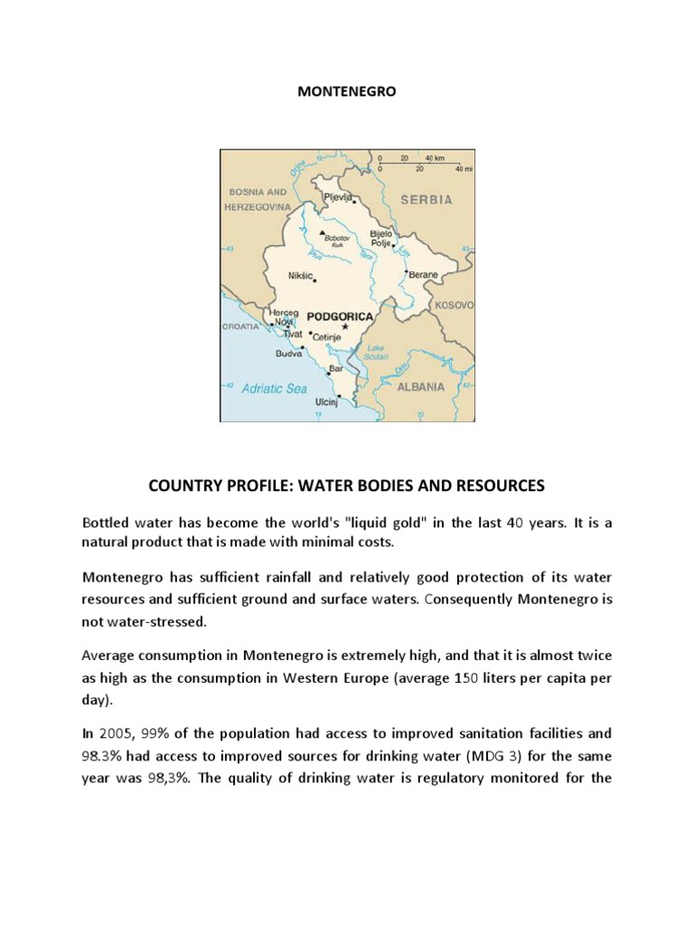 Montenegro Water | PDF | Bottled Water | Water Resources