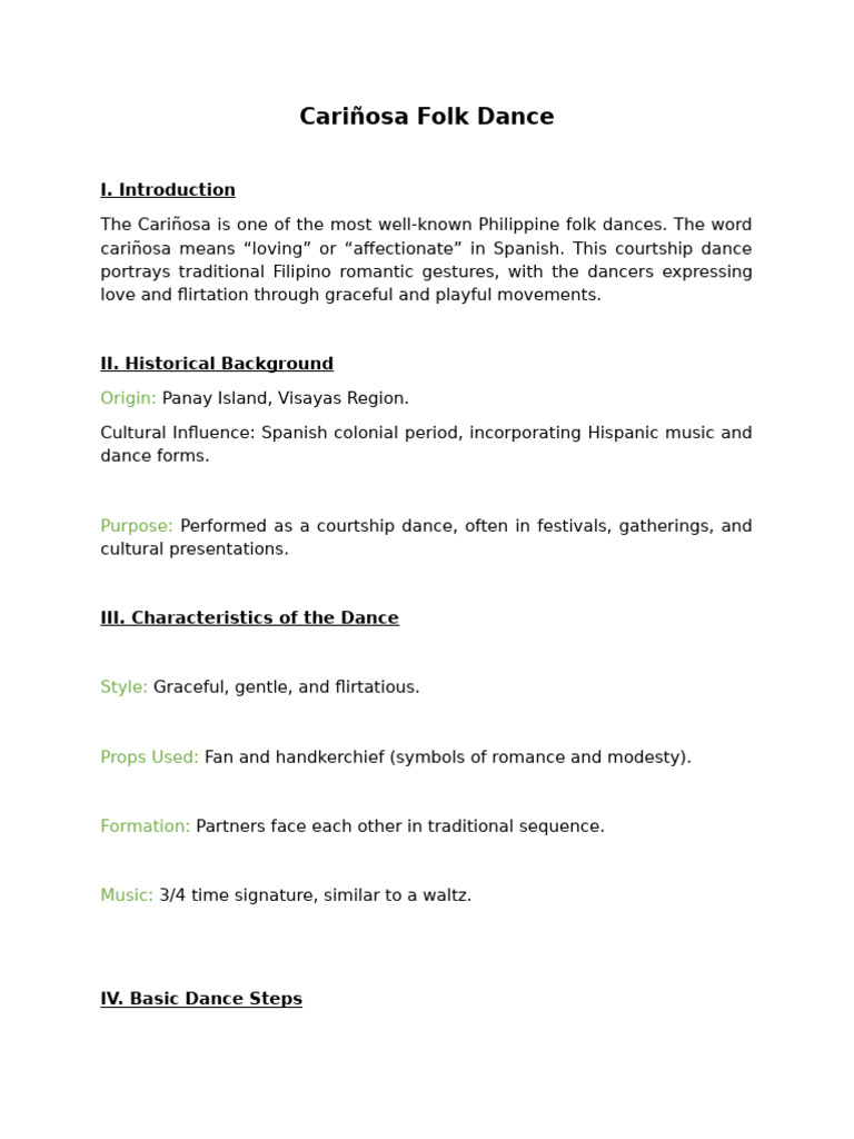 Cariñosa Folk Dance | PDF