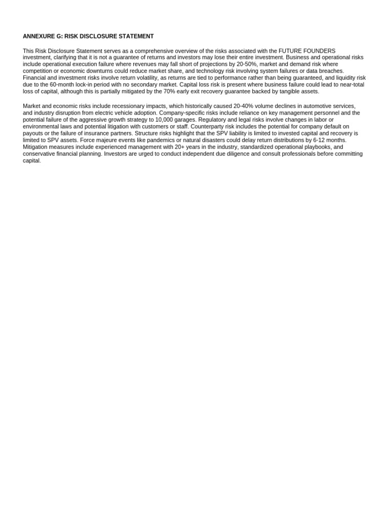 Annexure G - Risk Disclosure Statement | PDF