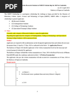 MEXT Scholarship 2026 Document Checklist | PDF