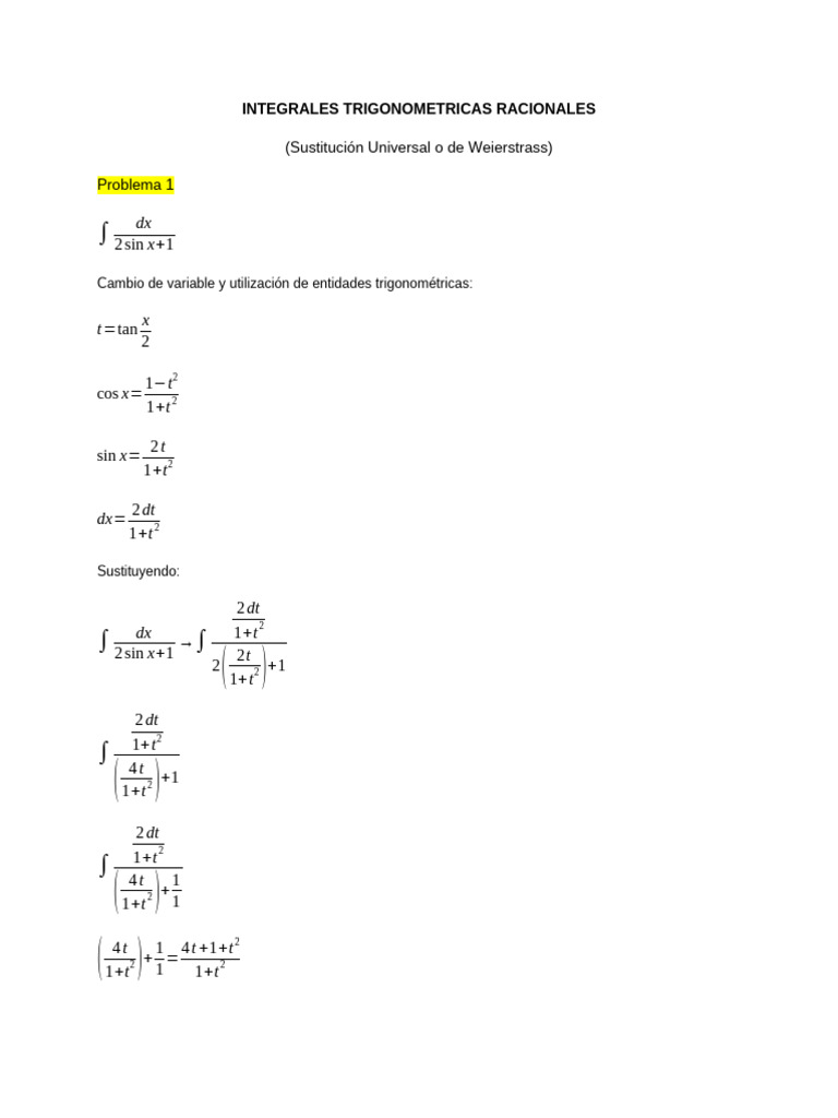 Integrales Trigonometricas | PDF | Integral | Funciones trigonométricas