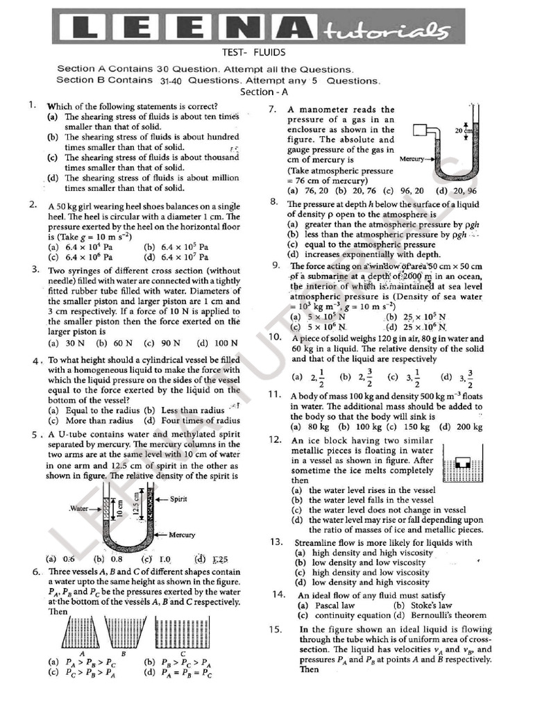 Test - Fluids | PDF