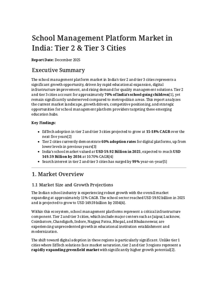 School Management Platform Market Report | PDF | Pricing | Analytics