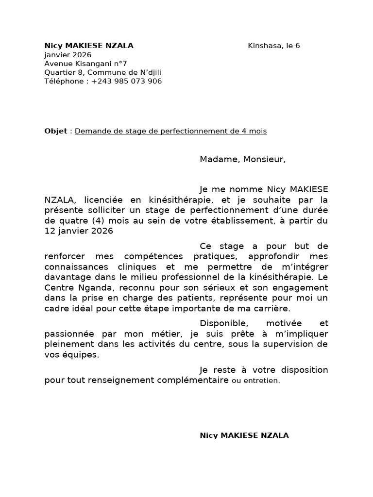 Nicy Makiese Nzala Kinshasa | PDF