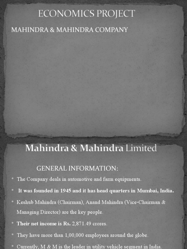 Powerpoint of Mahindra | PDF | Automotive Industry | Transport
