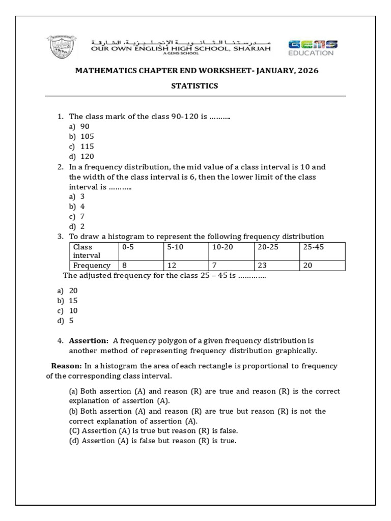OOS 2025-26 Gr9 Statistics Chapter End Worksheet | PDF | Cost Of Living ...